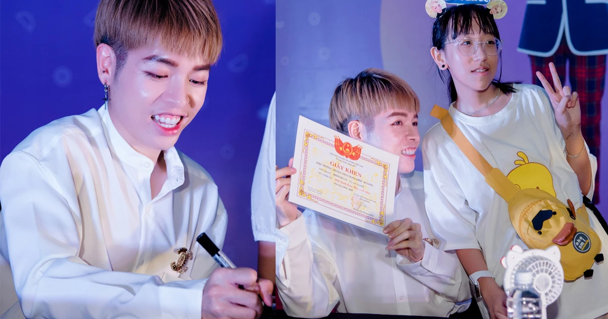 Đức Phúc diện style thầy giáo bất ngờ được học trò mang bằng khen đến ...